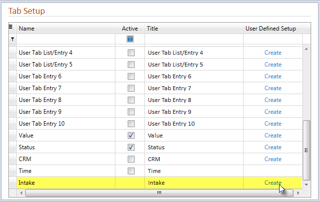 Accessing a Case Intake Screen